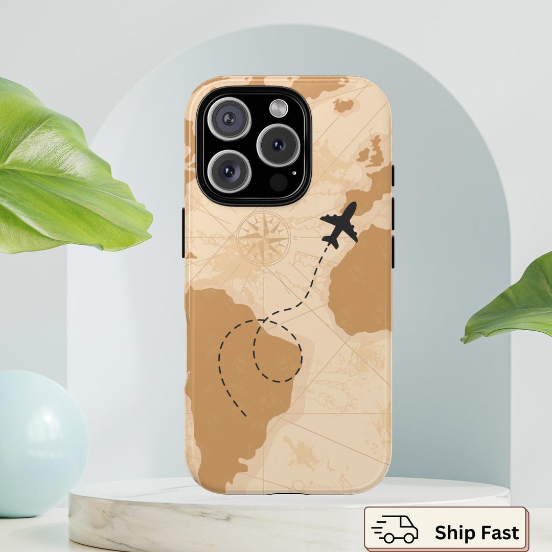 Vintage World Map Phone Case | Dual-layer Protection, Gift for ...