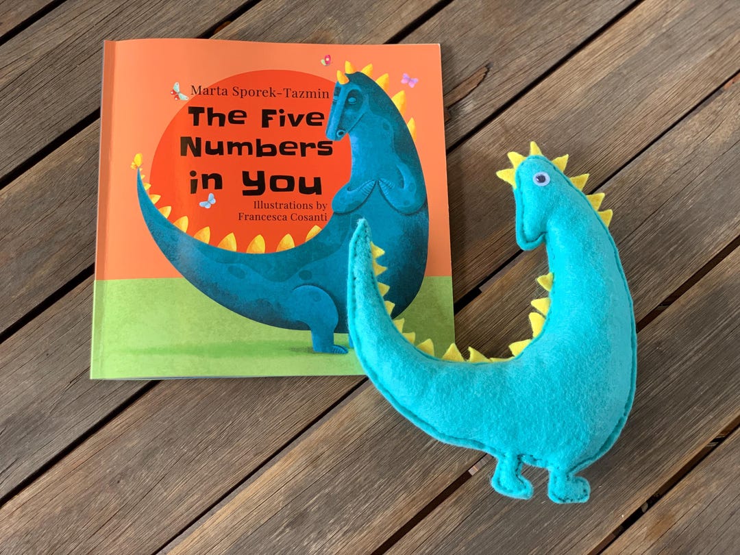Dino Bundle: the Five Numbers in You Book + Handmade Dino Plush Toy ...