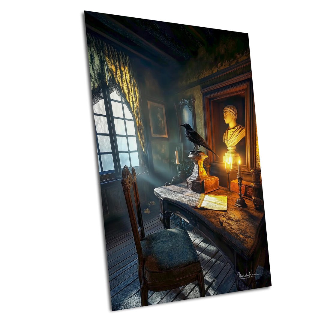 Edgar Allan Poes the Raven Art Print Gothic Writing Desk With ...