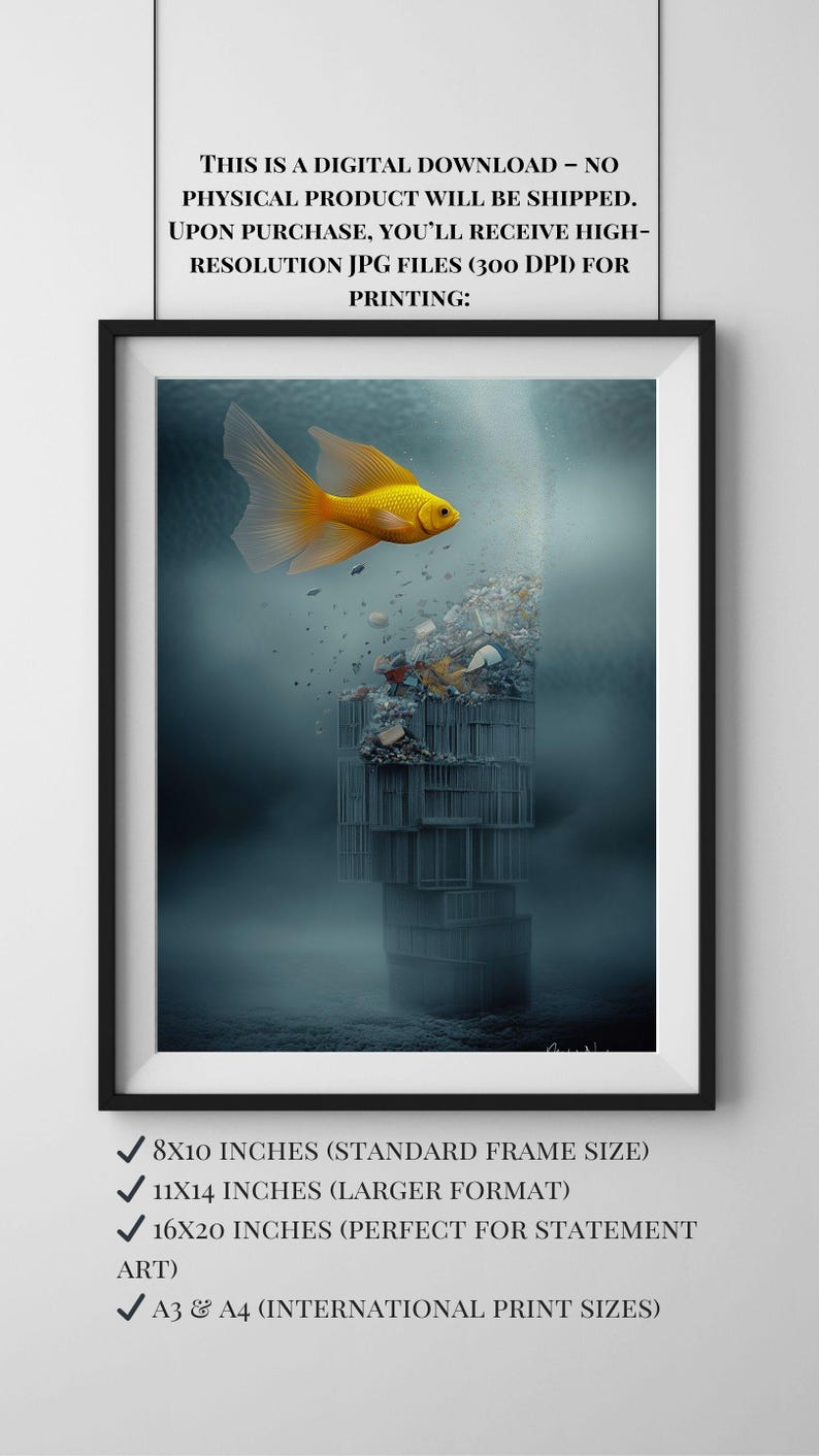 Lost Oceans – AI Art Digital Download, Surreal Environmental Wall Art ...