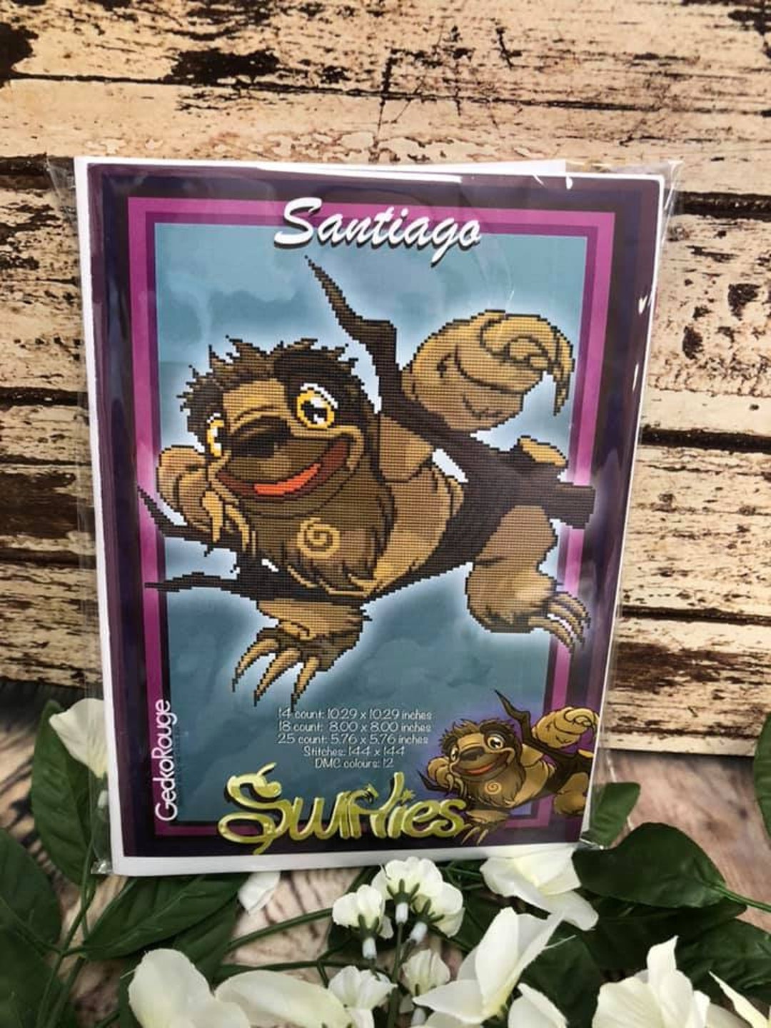 Sloth, Santiago by Swirlies World. Modern Cross Stitch Art Kit. - Etsy