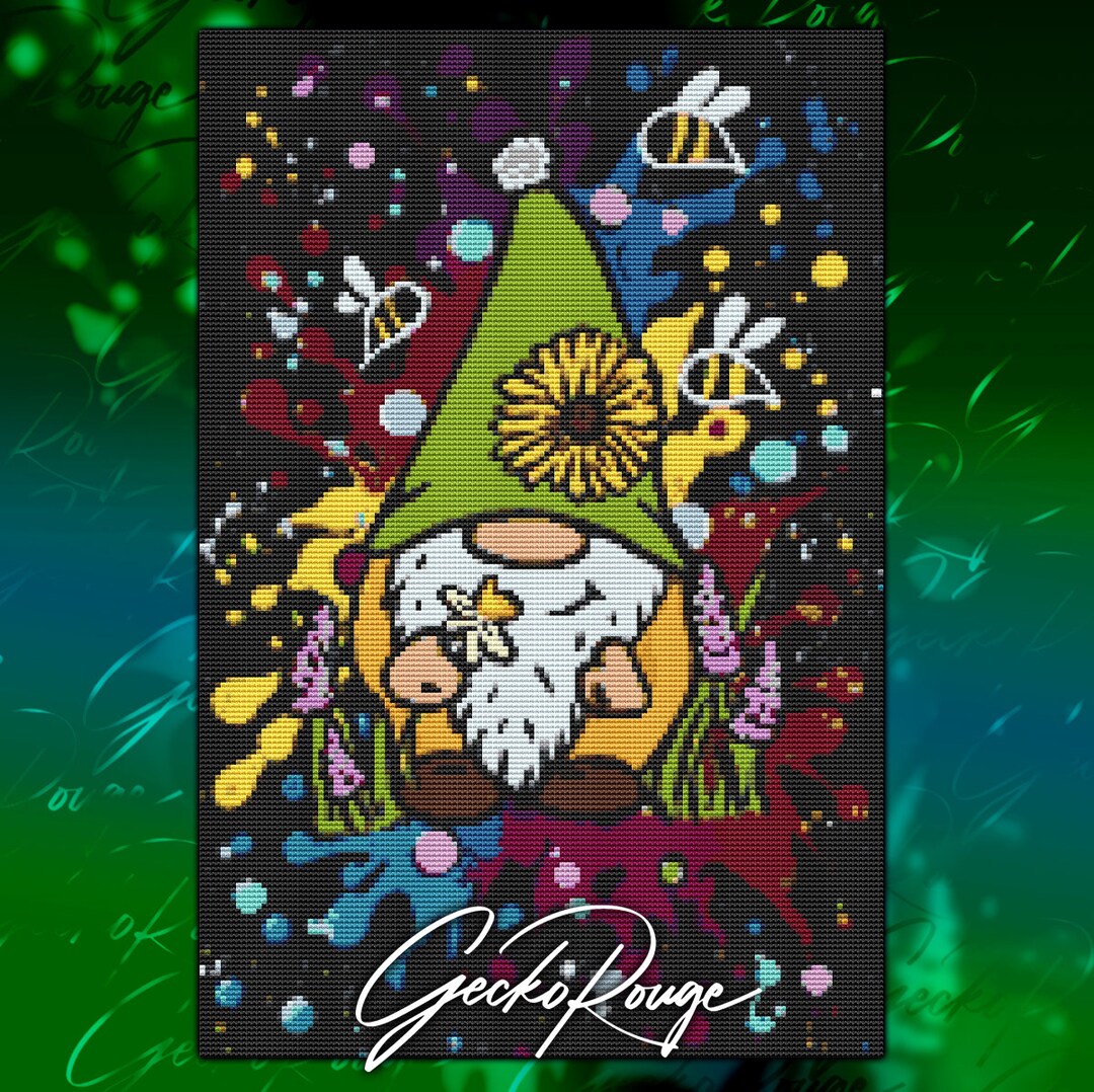 A Gonk for Spring by Sophie Kilpatrick. Modern Cross Stitch Art Kit - Etsy