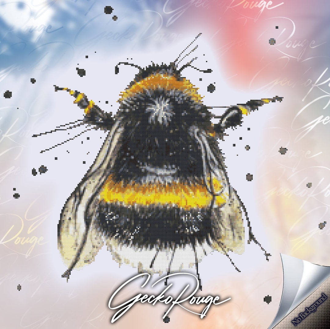Splatter Bee by Splatter Works Art. Modern Cross Stitch Art Kit. - Etsy
