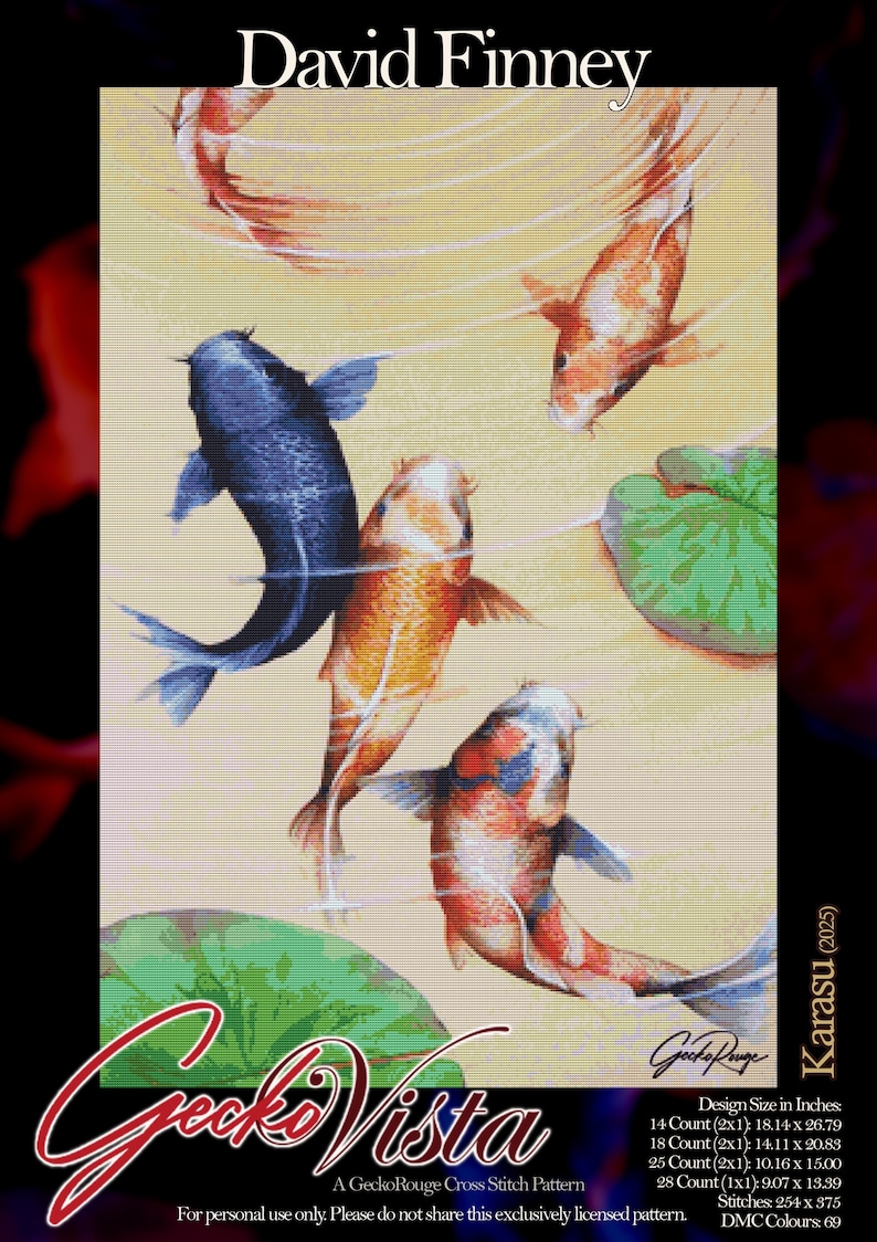 Karasu (2025 Edition) by David Finney Geckorouge Modern Cross Stitch ...