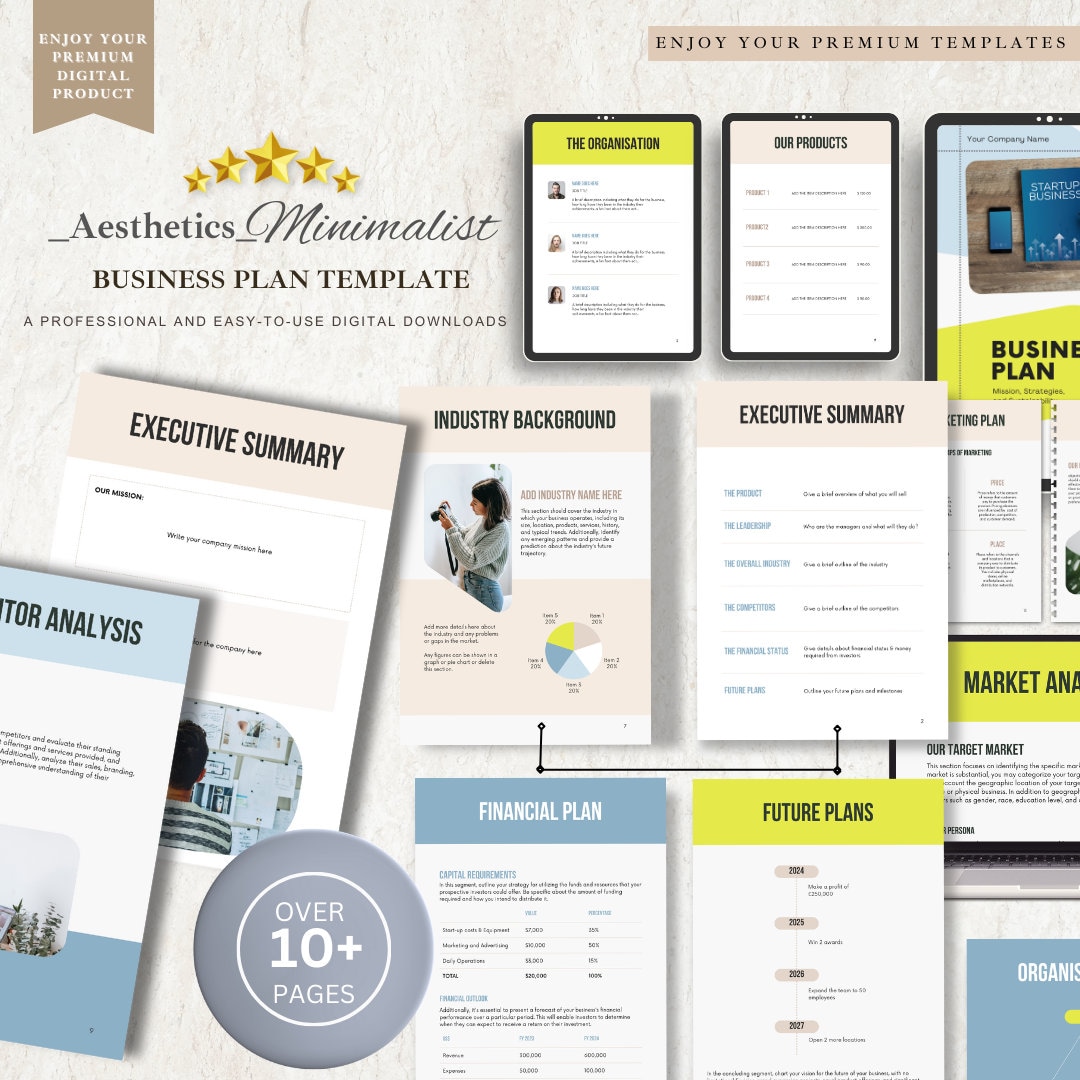 Business Plan Template, Start-up Planner, Small Business Organizer ...