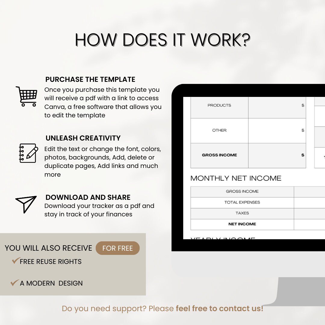 Income Statement Template, Profit and Loss, Month to Month Income ...