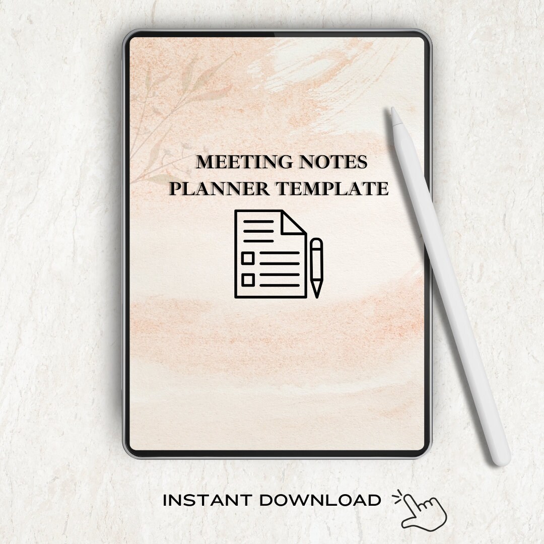 Meeting Notes Planner Template: Business Organizer (printable PDF) - Etsy