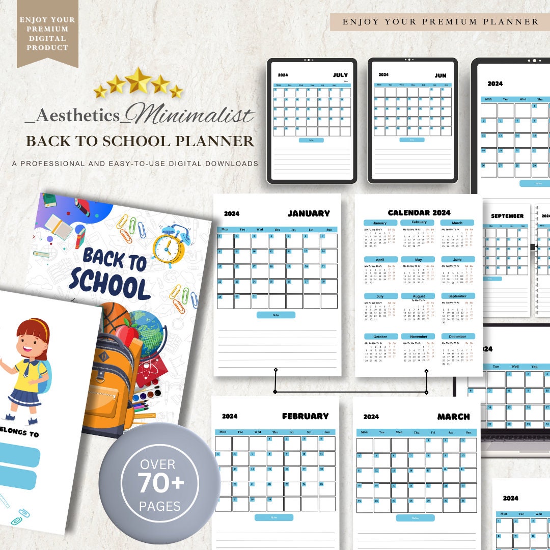 Back to School Planner Organizer, Student Planner, Academic Agenda ...