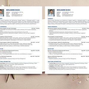 Clean and Professional Resume Template Blue White, Modern CV Design ...