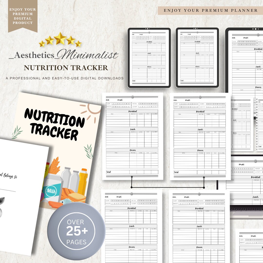 Nutrition Tracker Journal, Food Diary Log Book, Health Planner, Weight ...