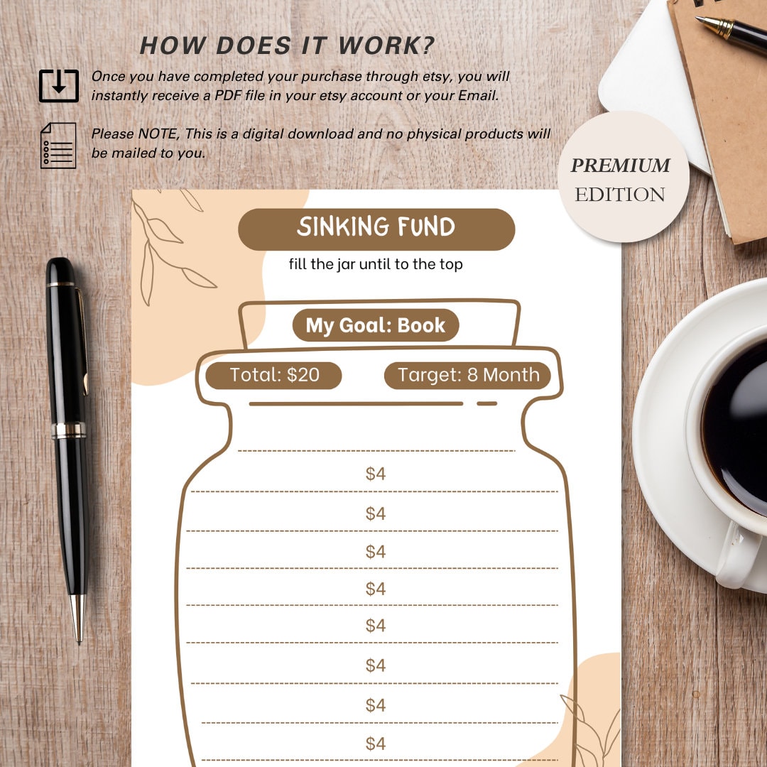Aesthetic Sinking Fund Planner, Sinking Funds Tracker, Printable ...