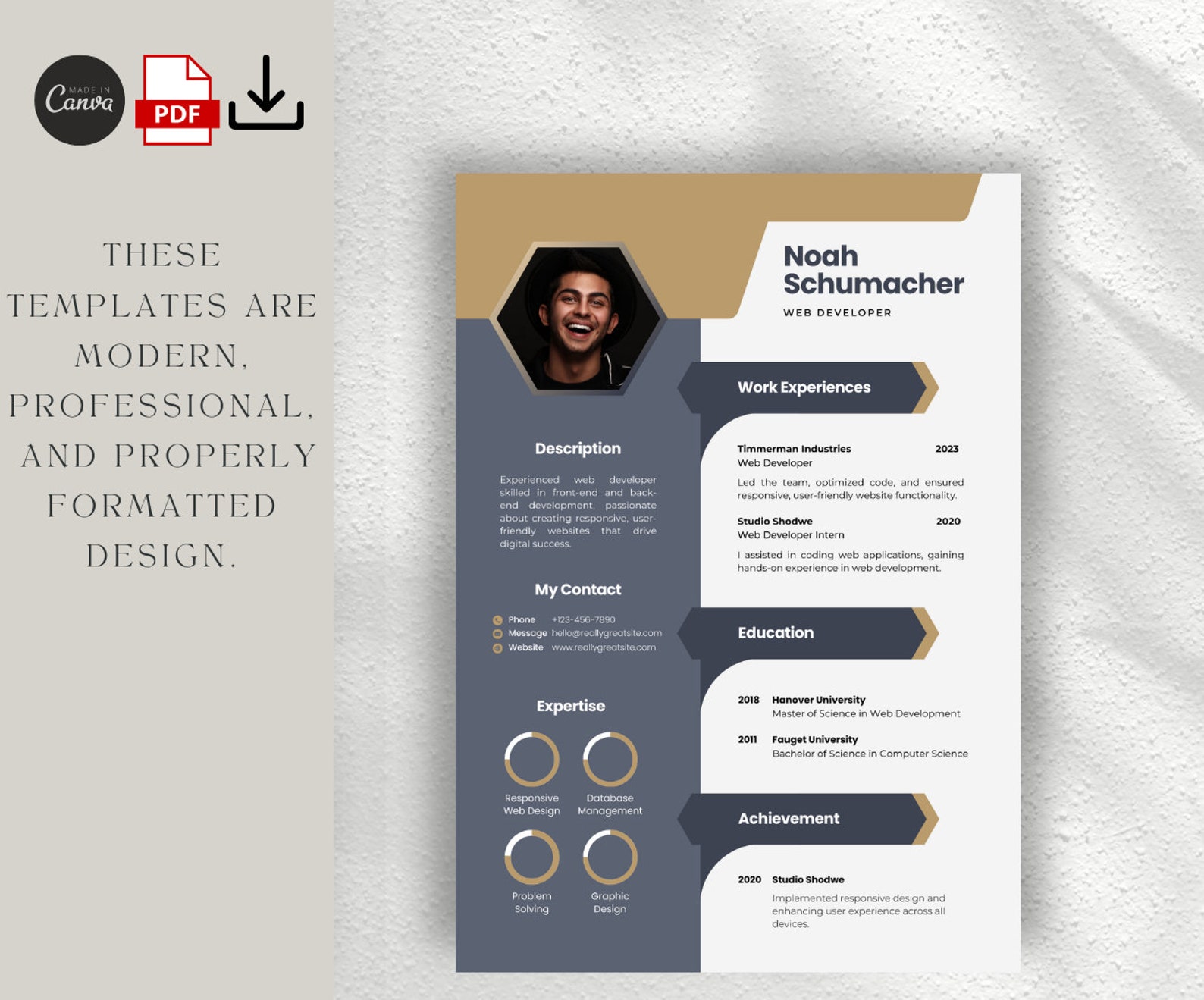 Web Developer Resume Template: Minimalist CV Design (US Letter) - Etsy