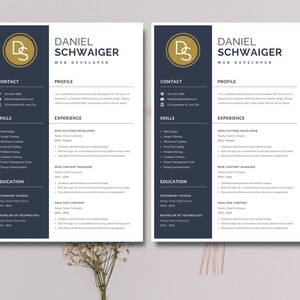 Minimalist Gray Gold Resume Template: Elegant CV Design (instant ...