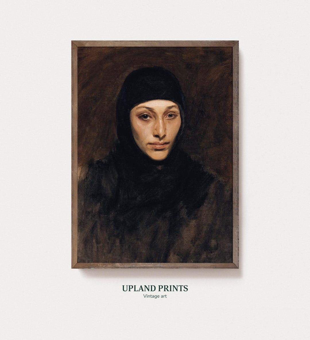 Woman in Black Portraits Digital Art Oil Portrait | Muslim Woman Art ...