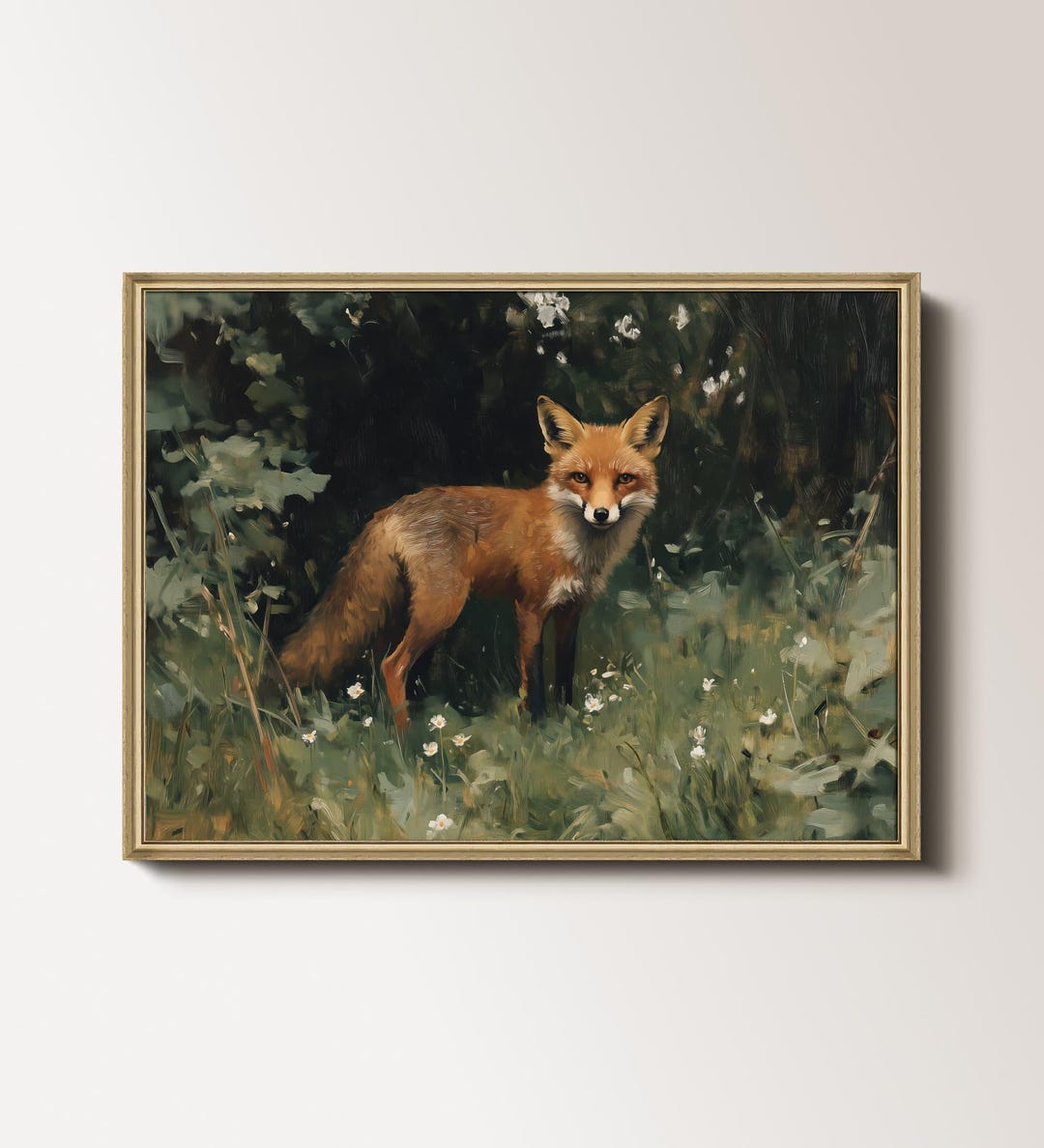 Fox Forest Print, Vintage Fox Wall Art, Fox Painting Poster, Nursery ...