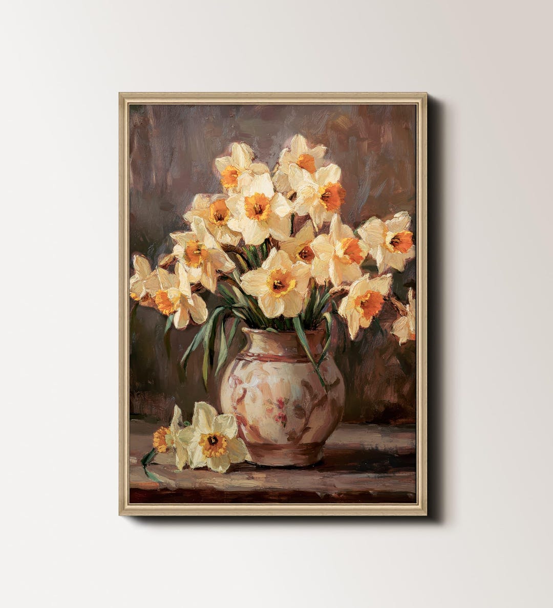 Daffodil Art Print, Vintage Daffodil Wall Art, Spring Daffodils ...