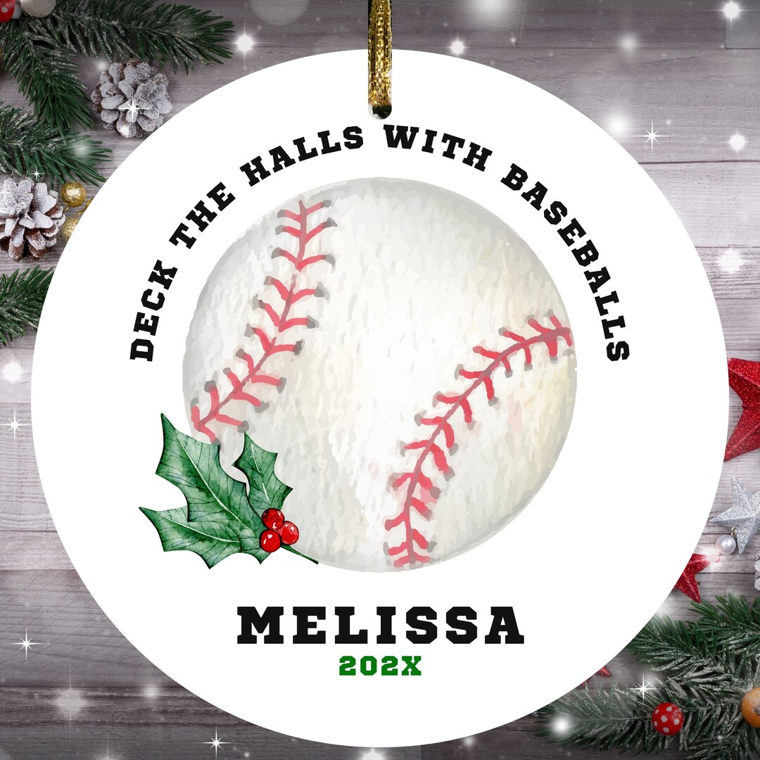 Ball Ornament, Custom Baseball Ornament 2025, Baseball Name Ornament ...