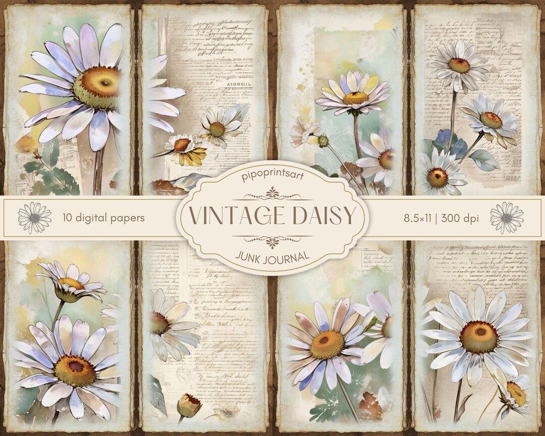 Daisy Junk Journal Printable Ephemera for Journaling & Crafting ...