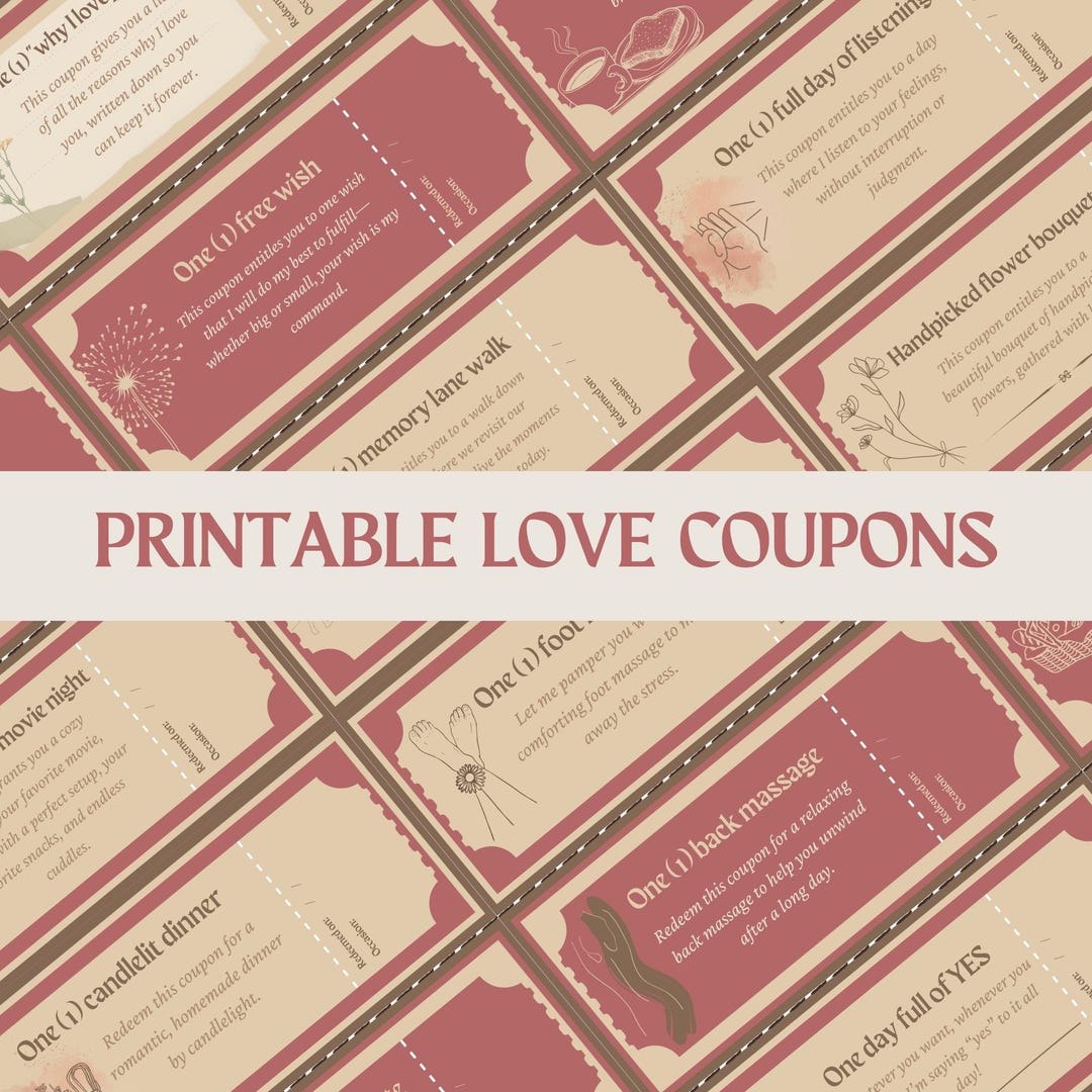 Printable Love Coupons | Relationship Coupons | Gifts for Girlfriend ...