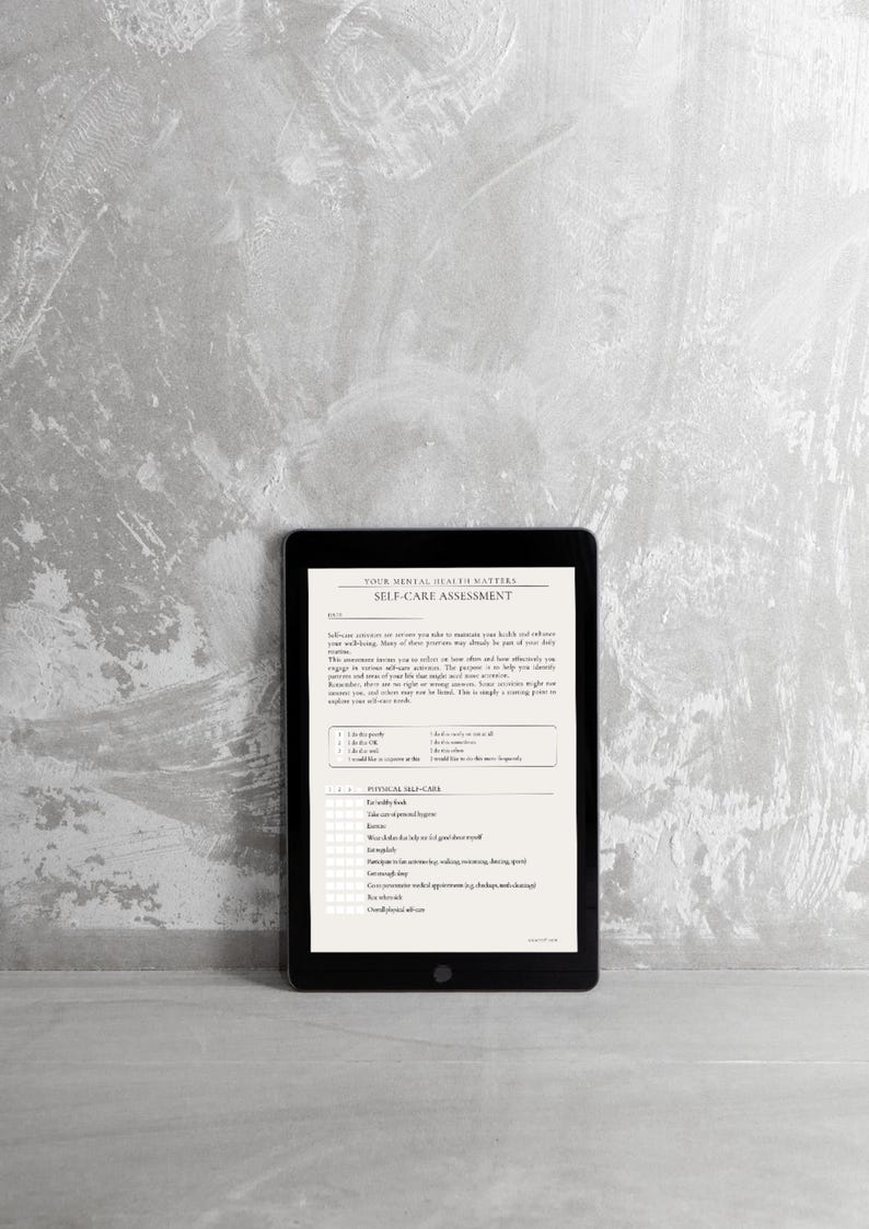 Self-care Assessment PDF | Printable Check-in Sheet | Reflect & Improve ...