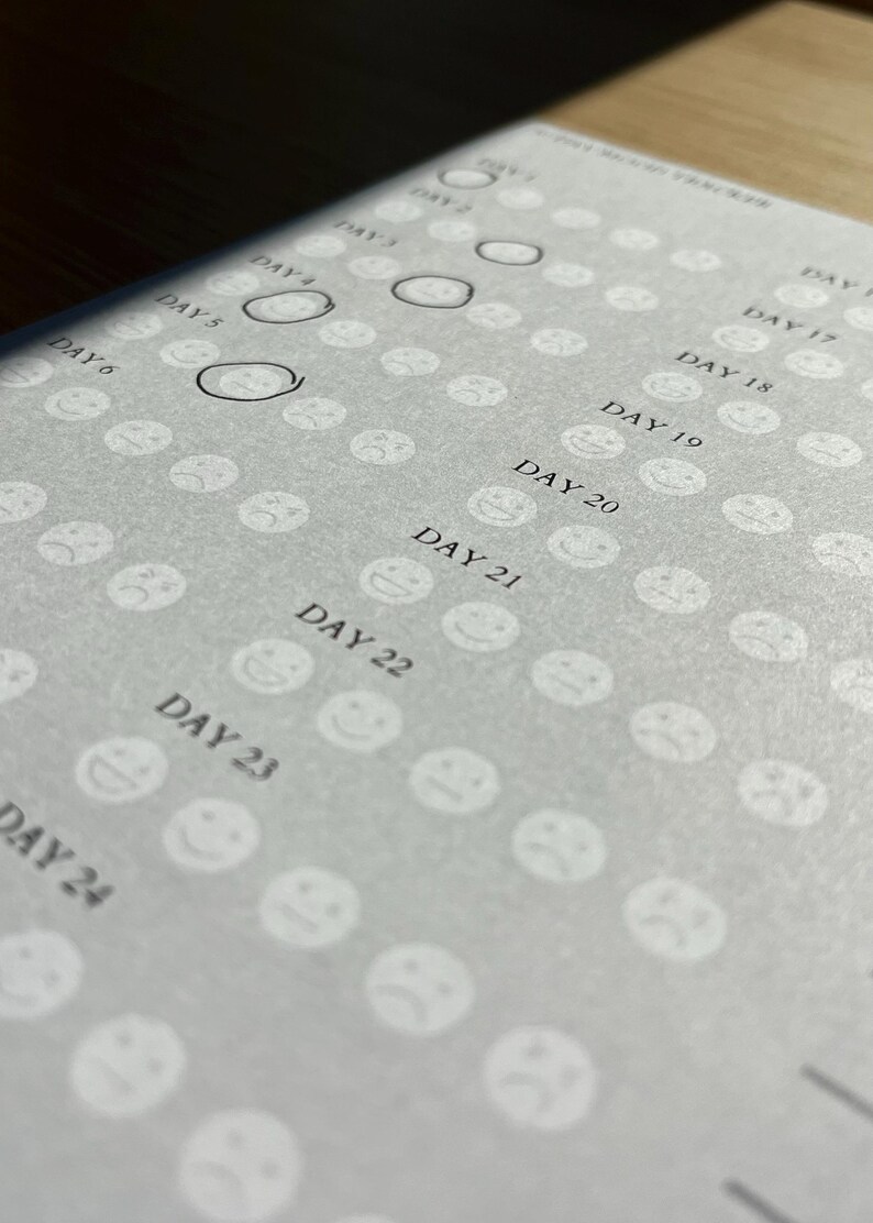 30-day Mood Tracker Printable Daily Emotion Log Track Stress, Sleep ...