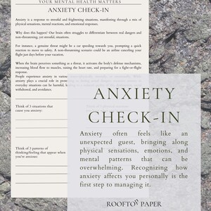 Anxiety Check-in Worksheet PDF Identify Triggers, Physical Reactions ...