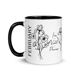 Birth Flowers Mug, Birth Month Mug, February Birth Flowers Mug, Birth ...