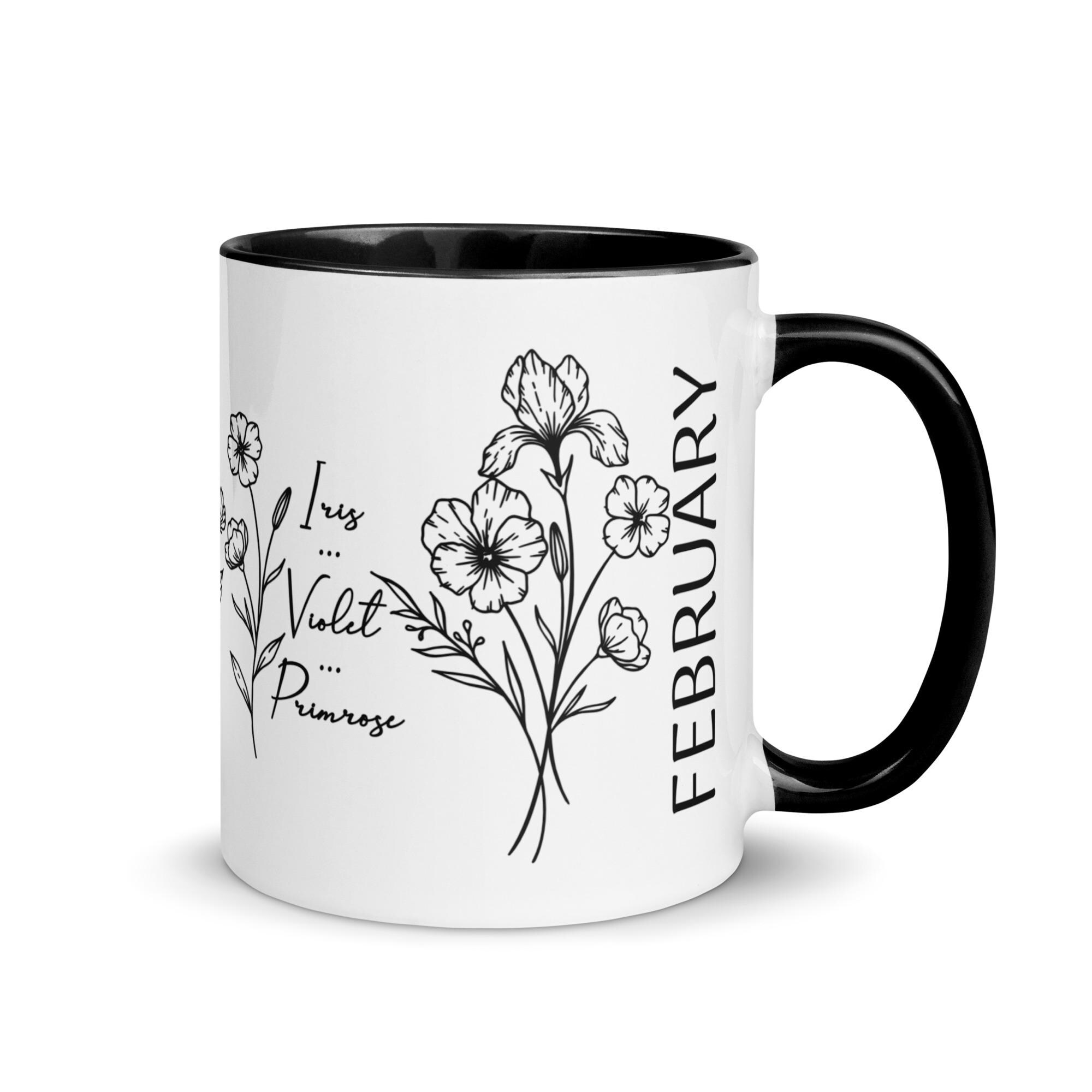 Birth Flowers Mug, Birth Month Mug, February Birth Flowers Mug, Birth ...