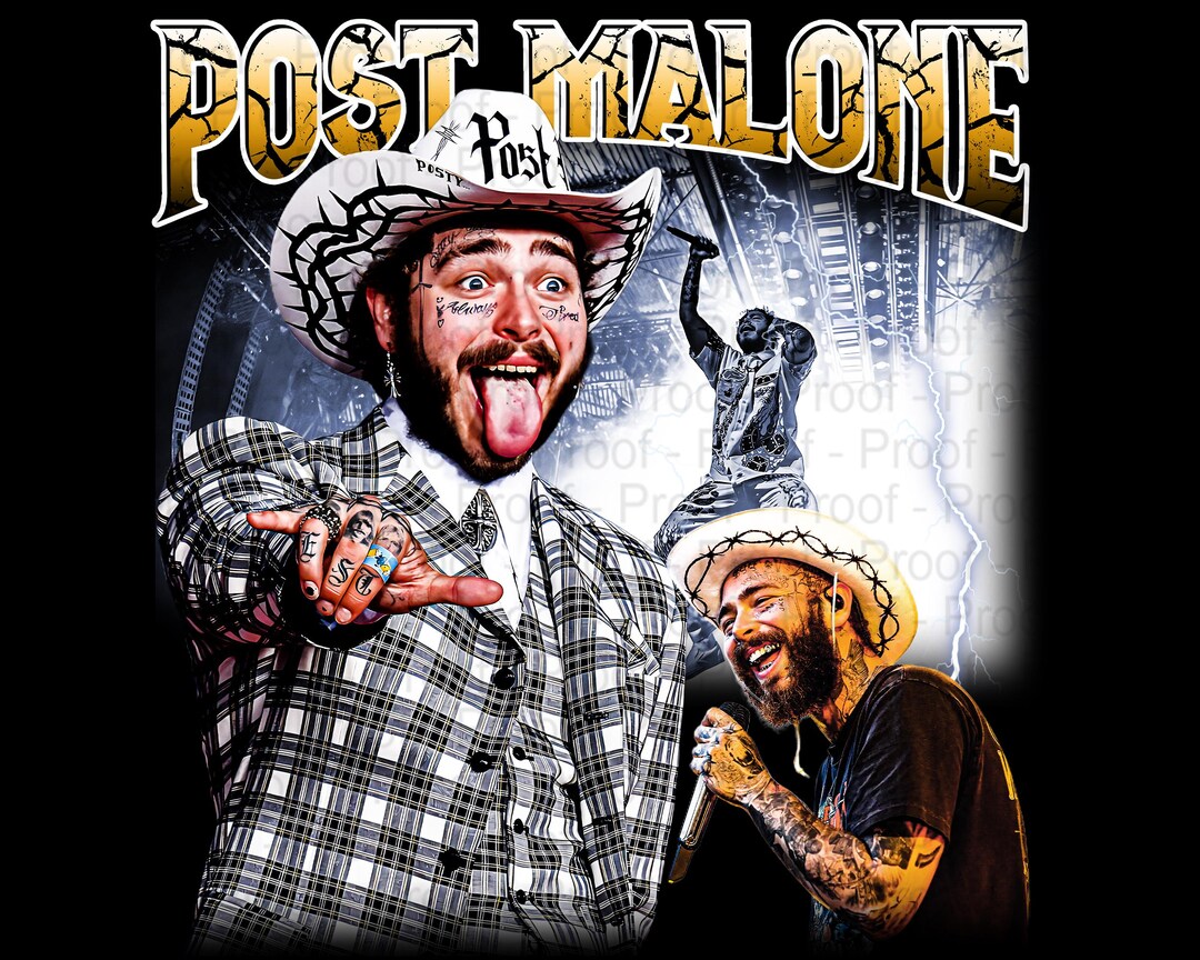 Posty Rap Png, Vintage Posty Graphic Png, Malone Music the Album Png ...