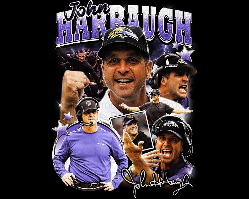 John Harbaugh Graphic PNG Digital Download for Fans - Etsy