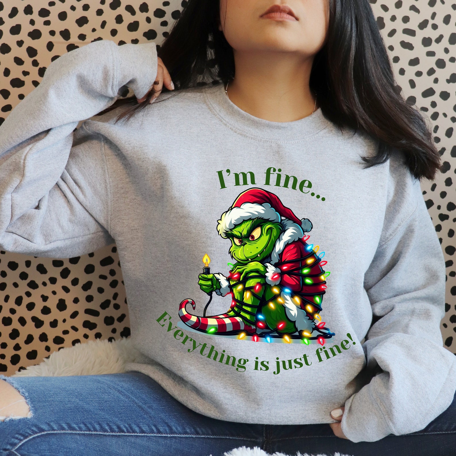 Grinch PNG Funny i'm Fine, Everything is Fine Christmas PNG, Grinch ...