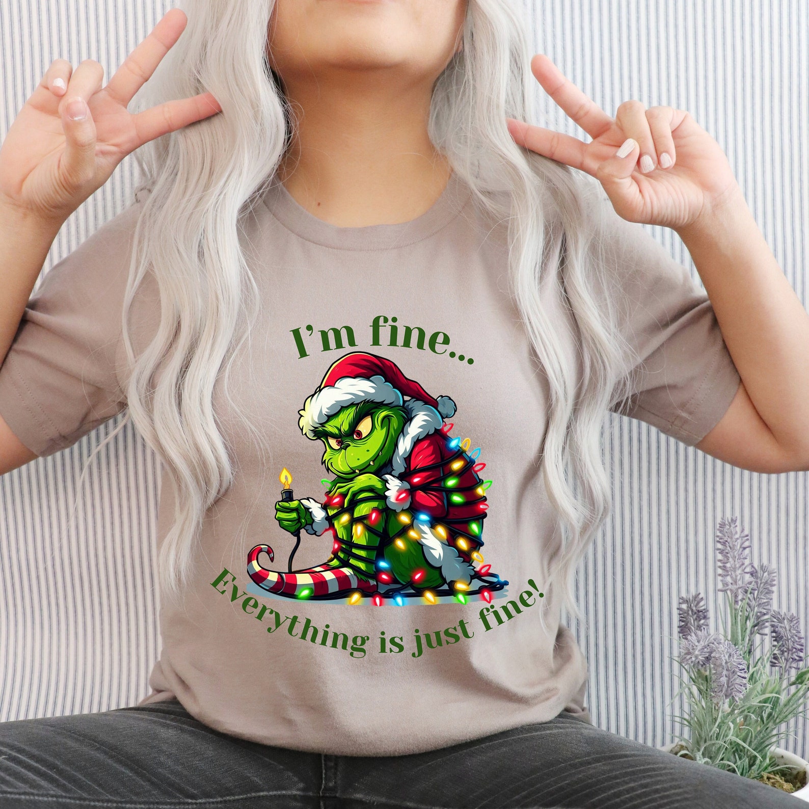 Grinch PNG Funny i'm Fine, Everything is Fine Christmas PNG, Grinch ...
