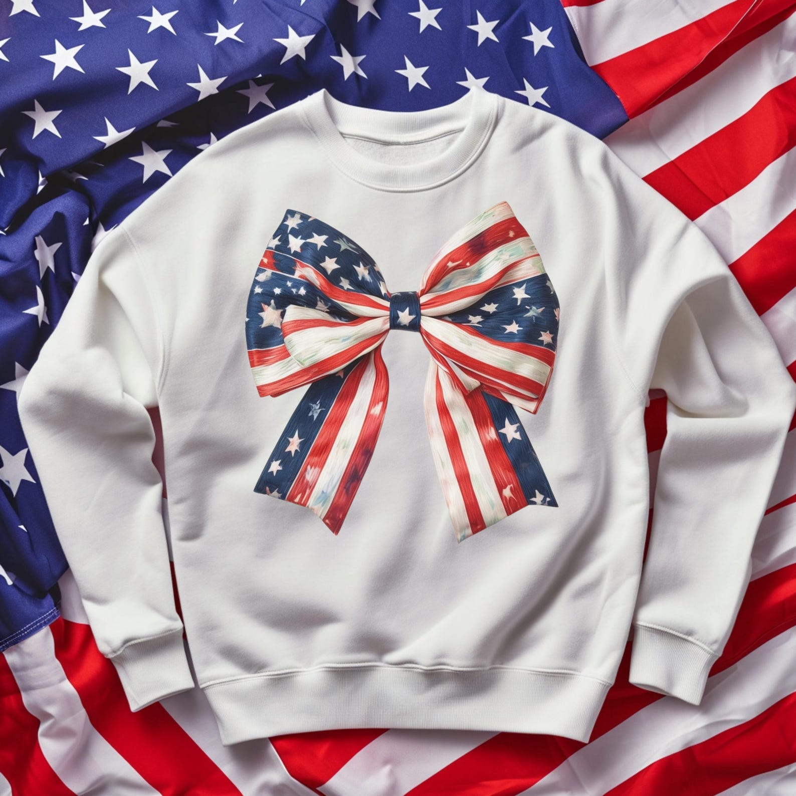 American Flag Coquette Bow PNG America Bow Clipart Patriotic Graphic ...