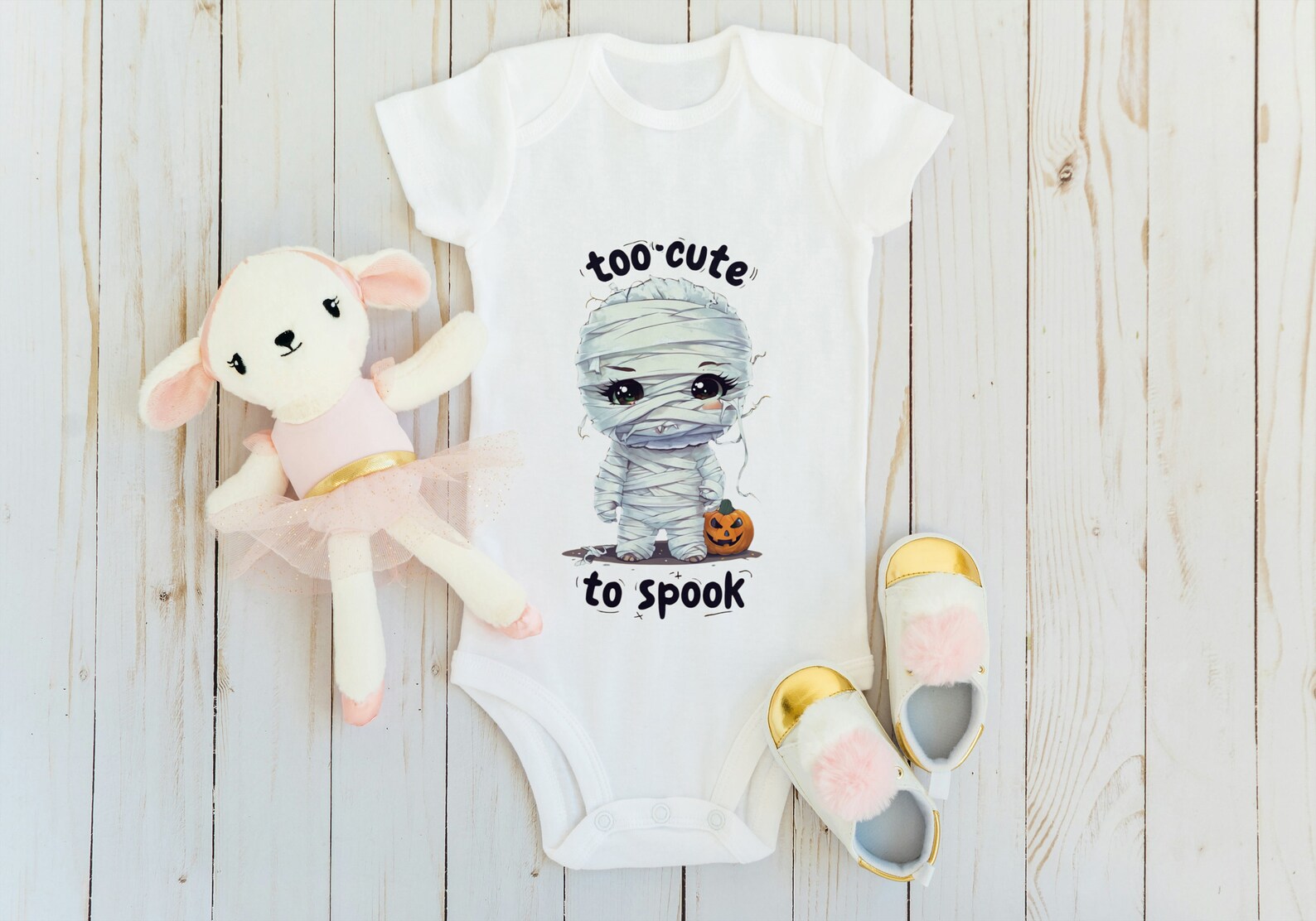 Too Cute to Spook Mummy PNG Adorable Baby Halloween Digital Download ...