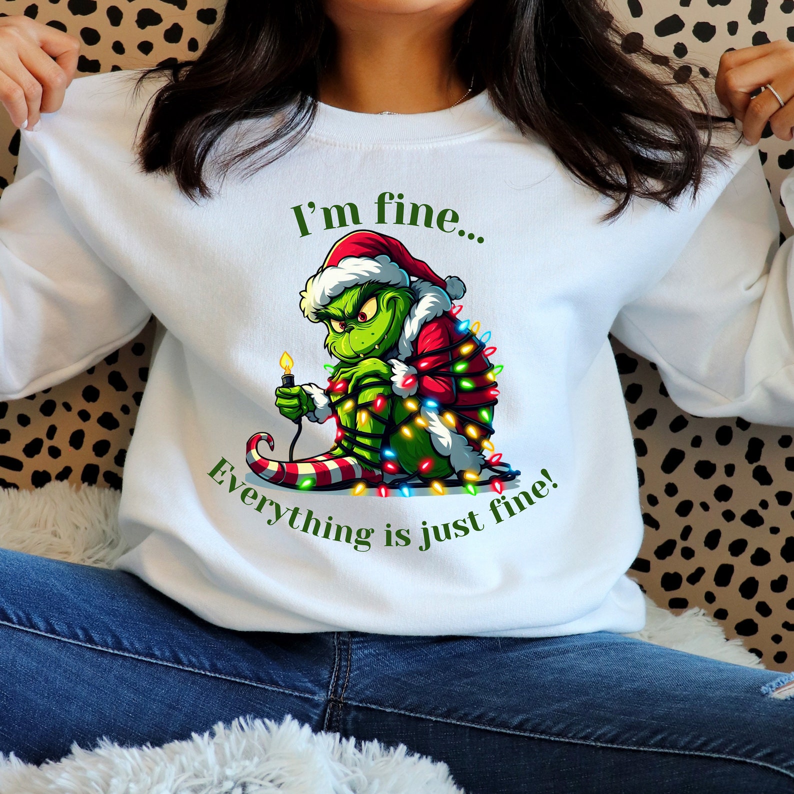 Grinch PNG Funny i'm Fine, Everything is Fine Christmas PNG, Grinch ...