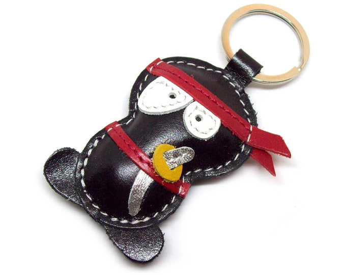 Ninja Leather Keychain Handmade, Leather Ninja Bag Charm, New Driver ...