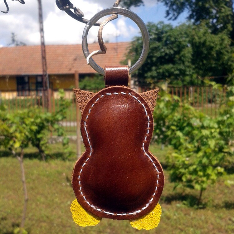 Cute Little Brown Owl Keychain FREE Shipping Wordlwide - Etsy