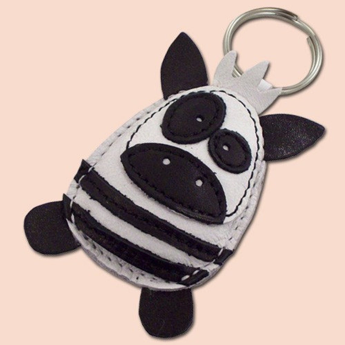 Sweet Little Zebra Leather Animal Keychain - Etsy Ireland