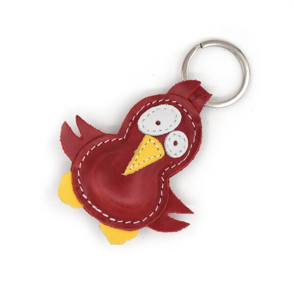 Leather Keychain Bird - Etsy
