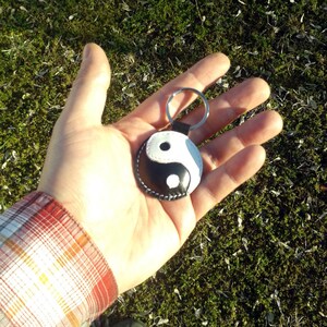 Yin-yang Leather Keychain FREE Shipping Yin Yang Symbol Keychain Yin ...
