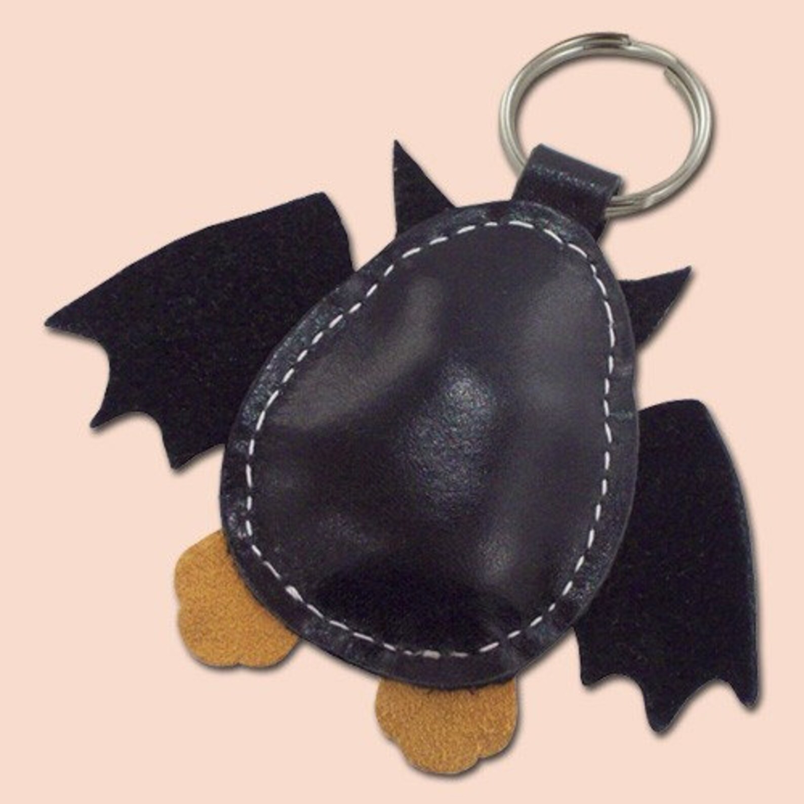 Cute Little Black Bat Leather Animal Keychain FREE Shipping | Etsy