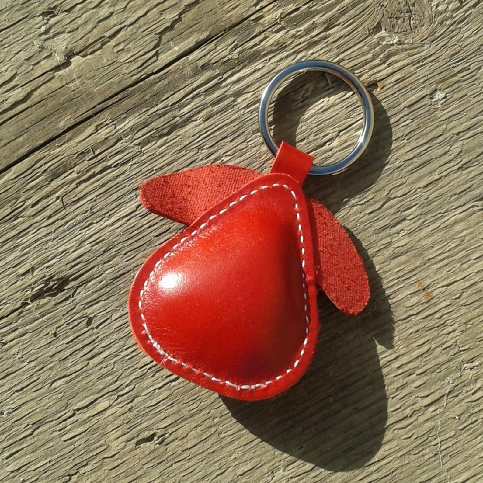 Leather Keychain Chowder the Red Dog FREE Shipping Worldwide - Etsy