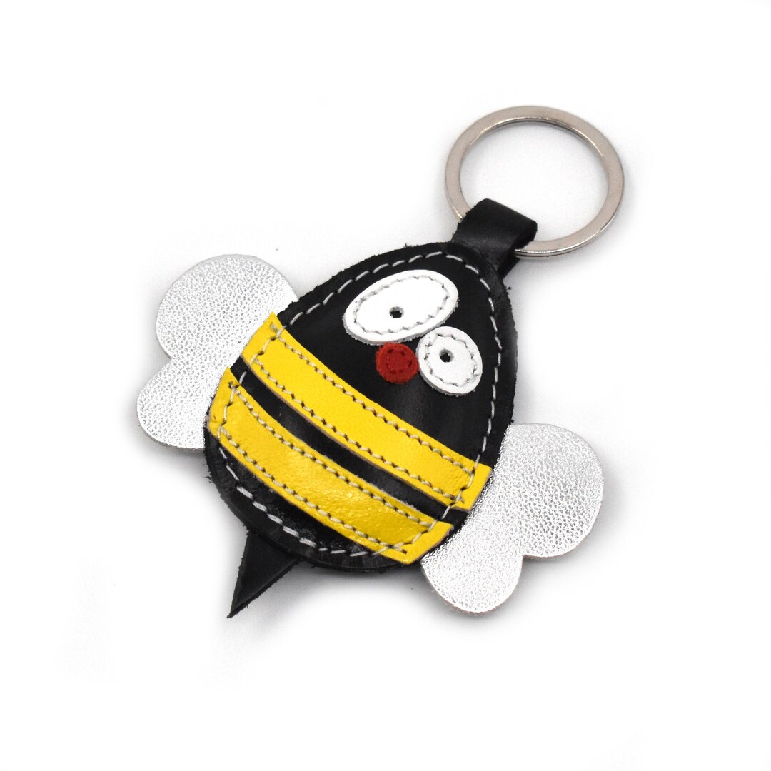 Black Bee Leather Animal Keyring FREE Shipping Worldwide Handmade ...