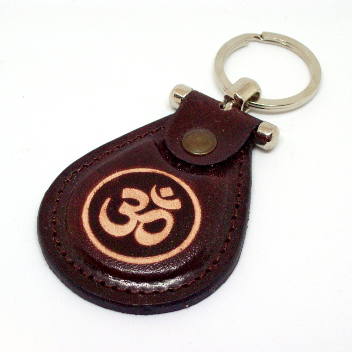 Om Symbol Leather Keychain Namaste Keyhcain Yoga Keychain | Etsy