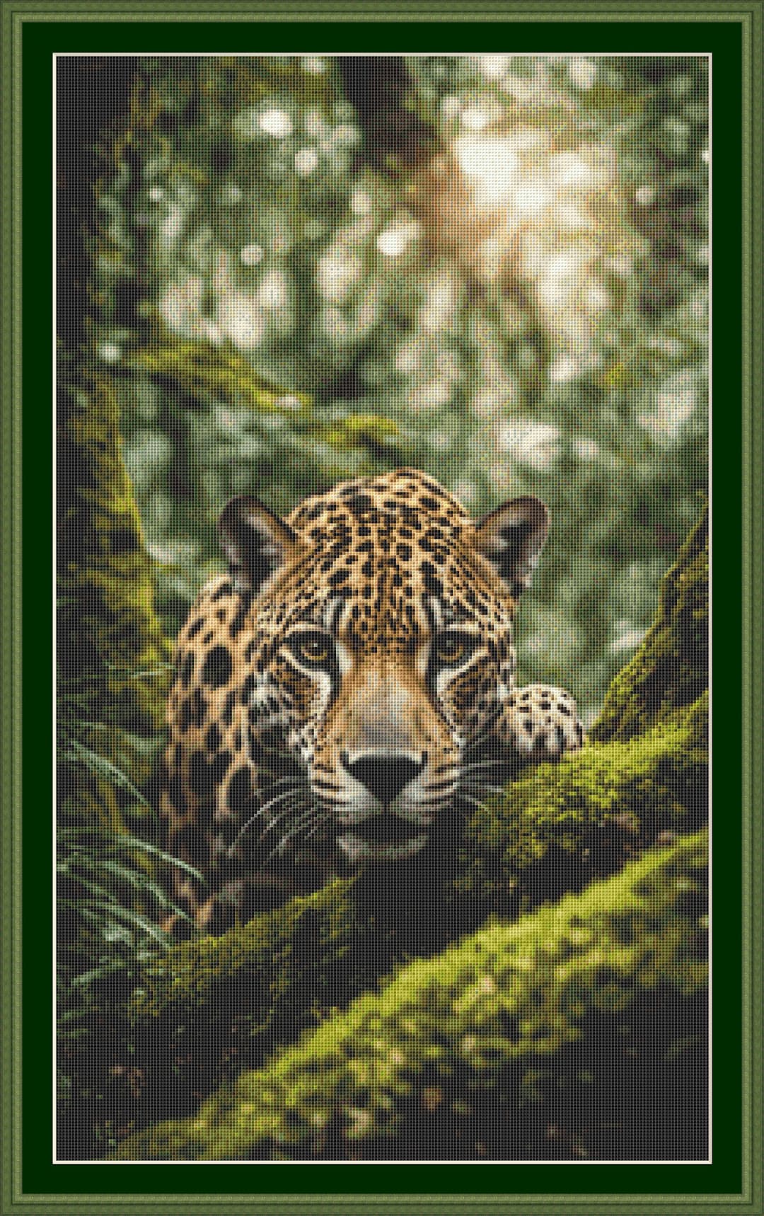 Leopard Cross Stitch Pattern, Jungle Animal Embroidery PDF, Wildlife ...