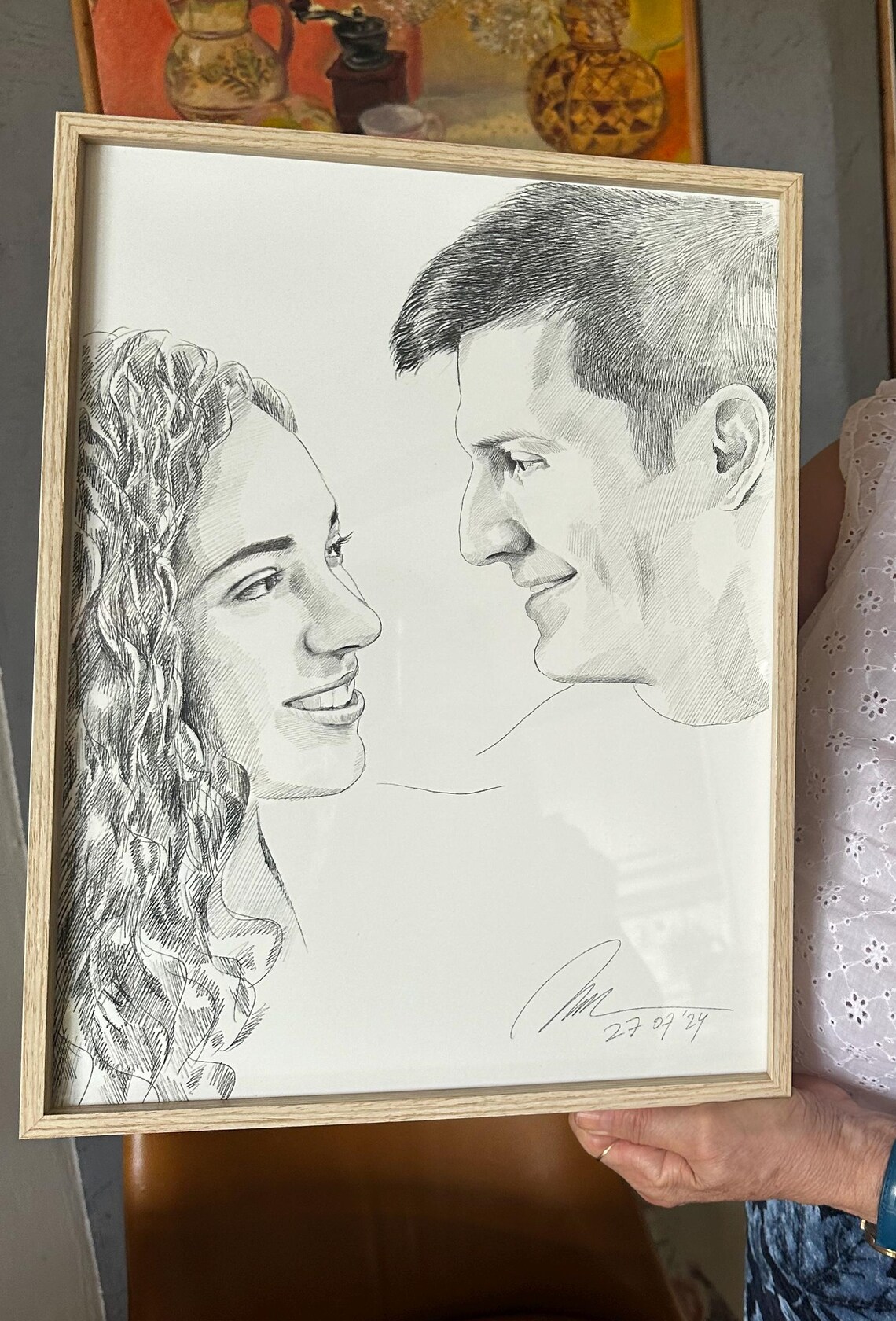 Unique Drawing in Frame - Custom-made From a Picture - Etsy