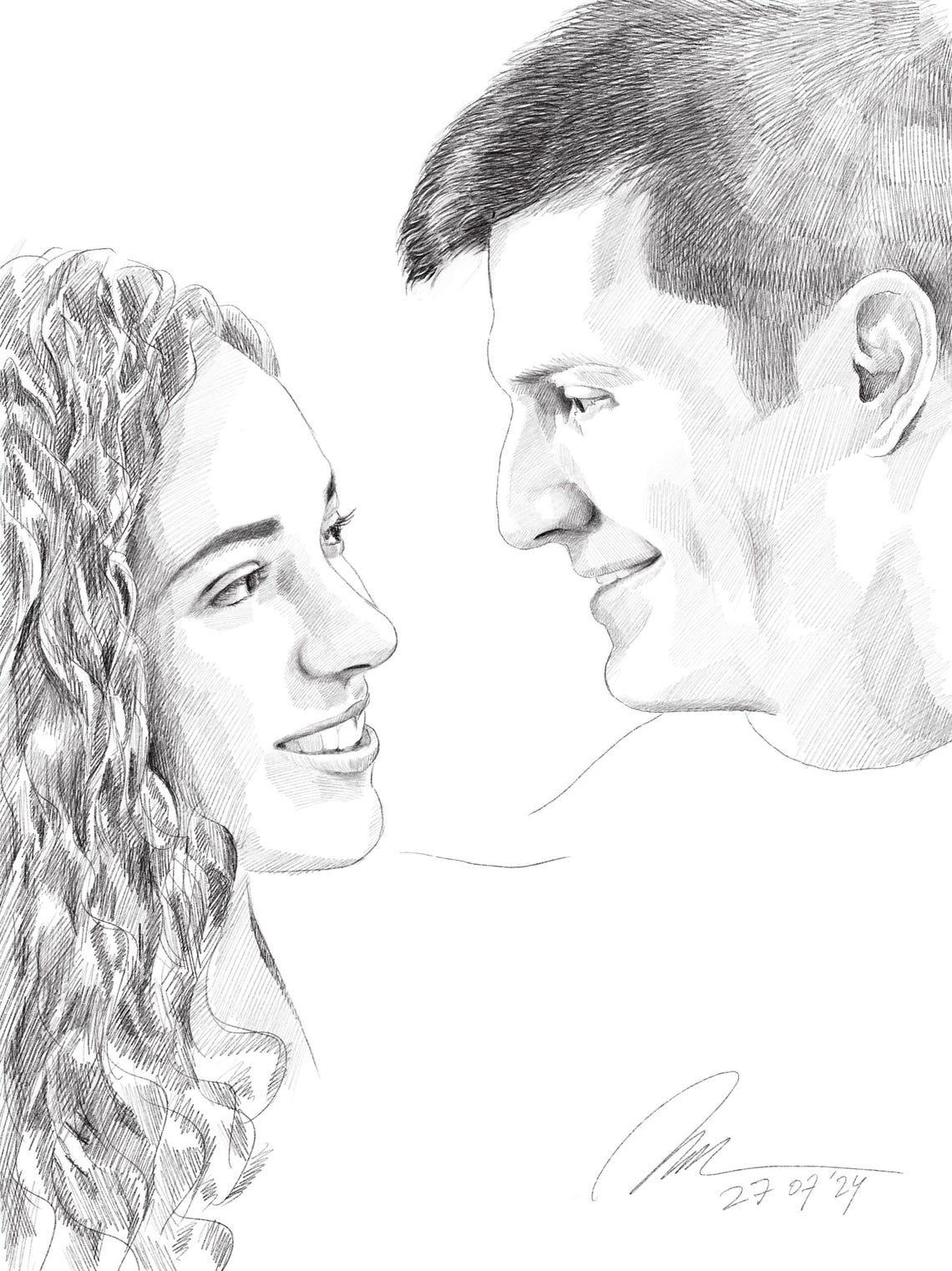 Unique Drawing in Frame - Custom-made From a Picture - Etsy