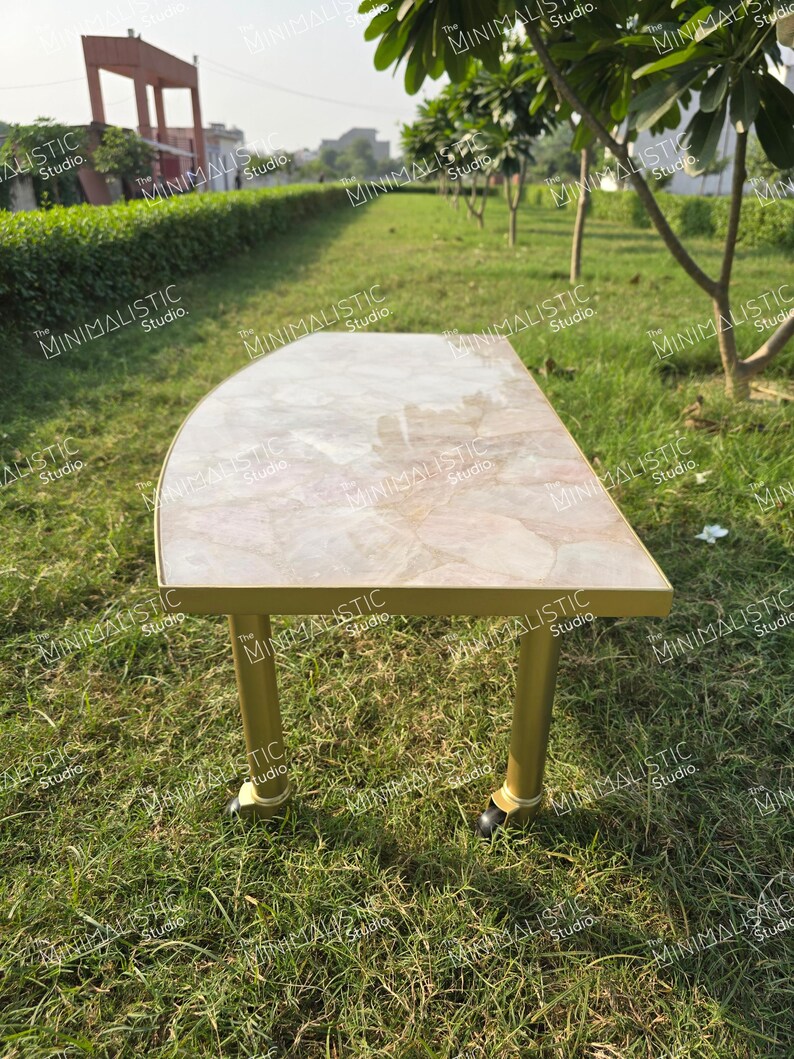 Rose Quartz Dining Table Top | Custom Coffee Table - Etsy
