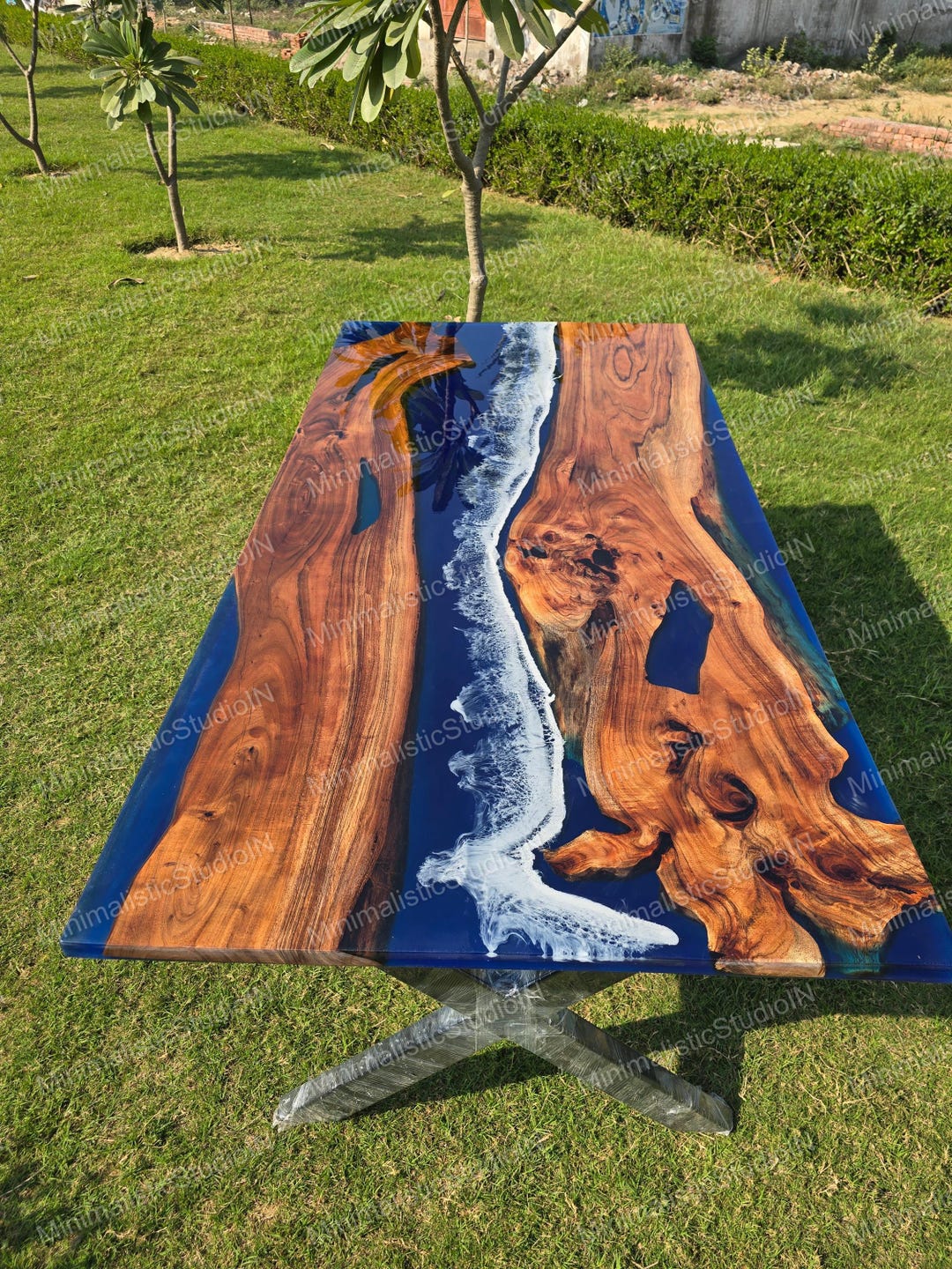 Handcrafted Acacia Wood Epoxy River Table Top | Live Edge Resin Art - Etsy