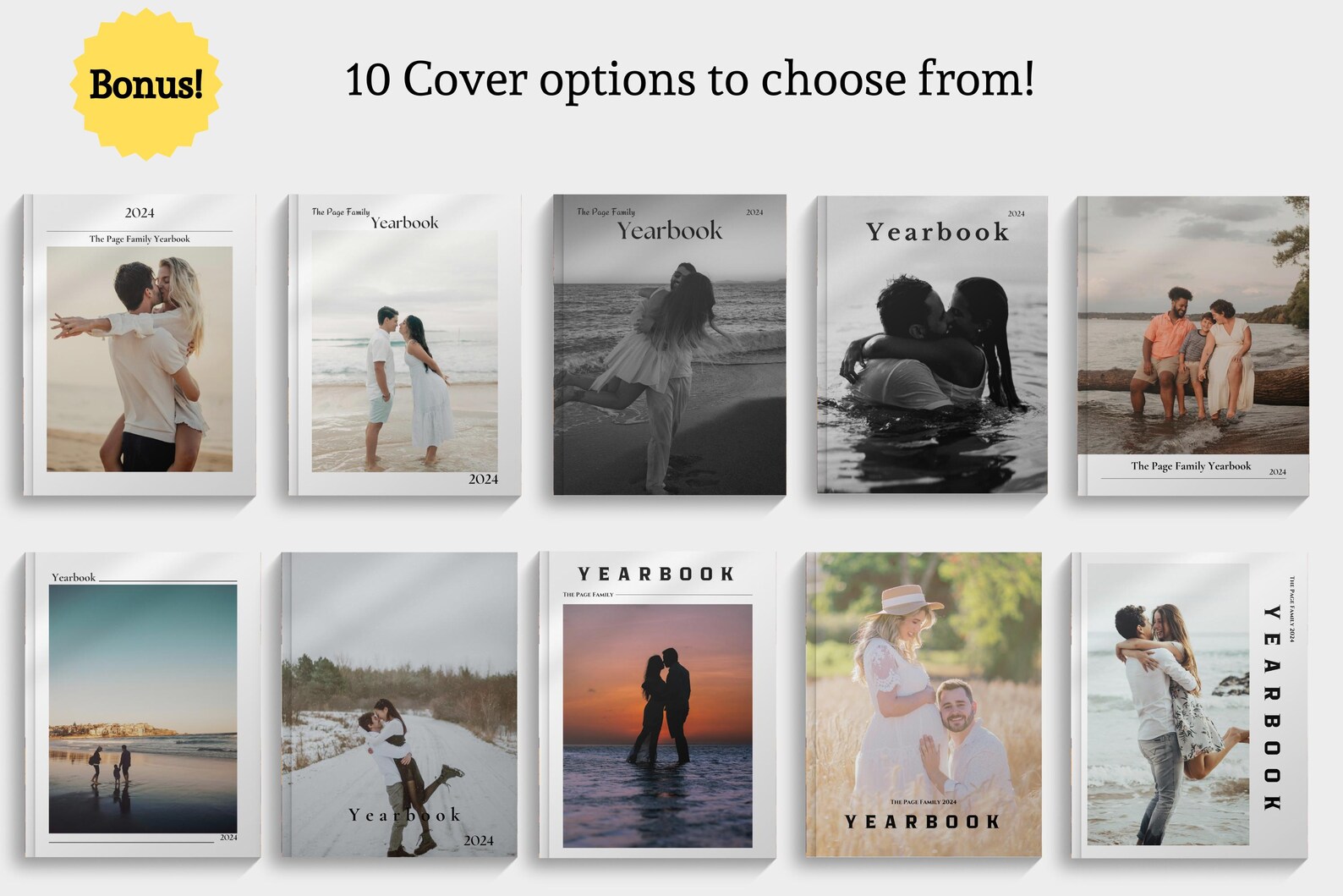 Family Photo Magazine Template | Printable Annual Memory Book | Family ...